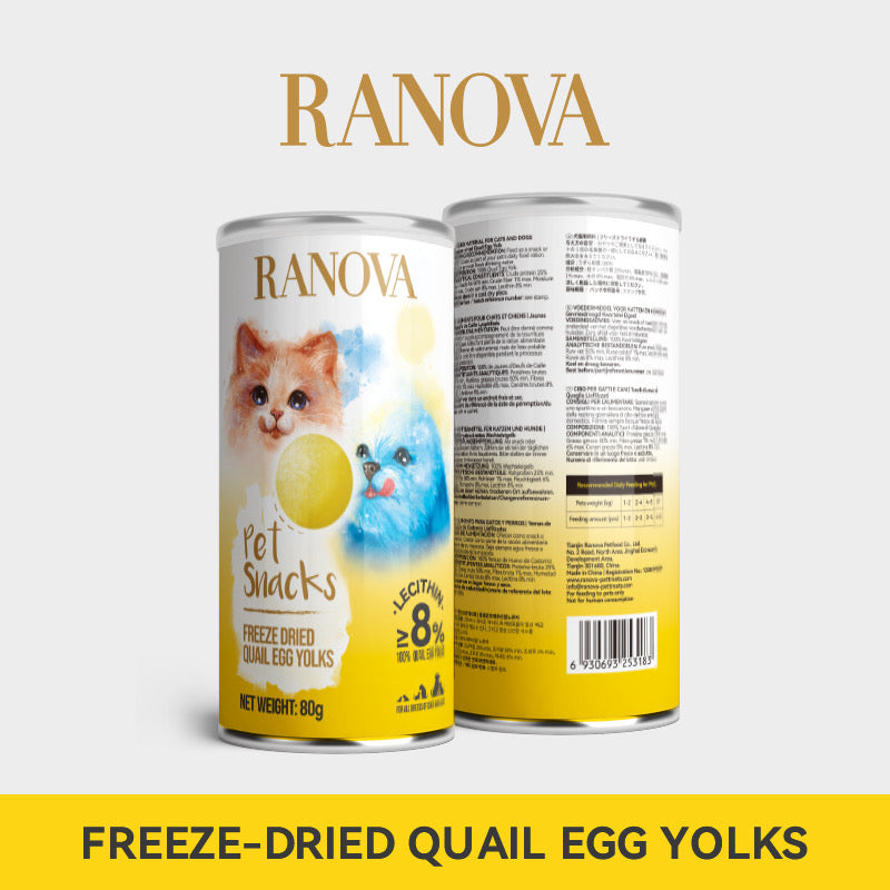 Ranova ~ Freeze-Dried Quail Egg Yolks Cat/Dog Treats 80g – Cosset Pet ...